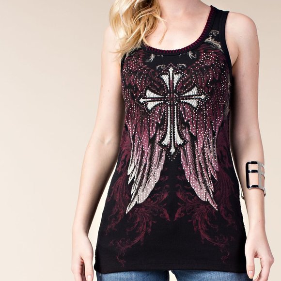 Vocal | Tops | Nwt Womens Vocal Tank Wcrosswingsbling | Poshmark